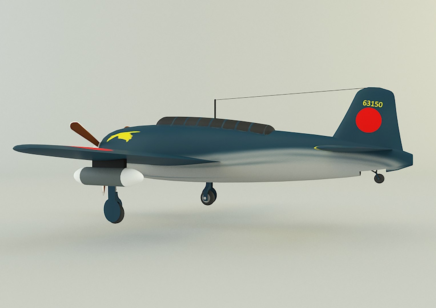 Yokosuka D4Y War Plane Low-poly 3D - TurboSquid 2070257