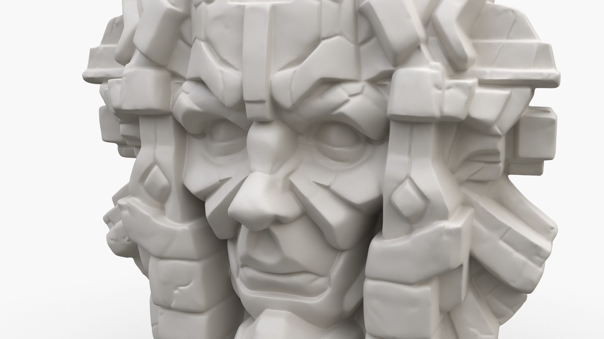 3D Model Stone Sentinel Bust 10 - TurboSquid 2187757