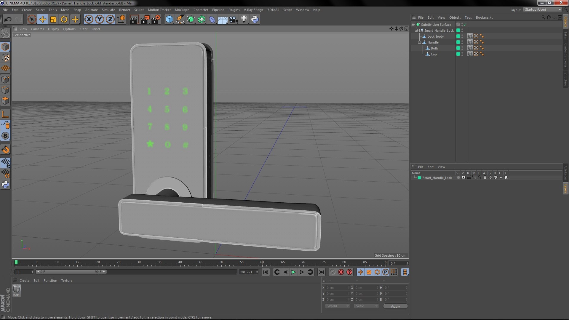3D Smart Handle Lock - TurboSquid 1922255