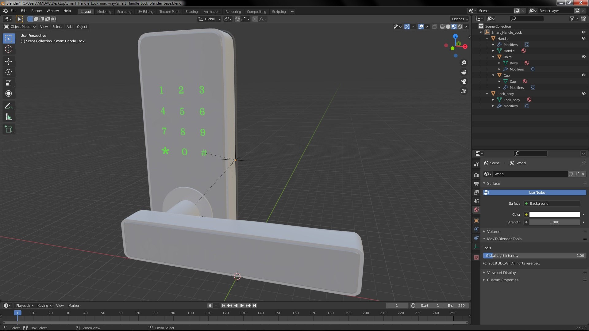 3D Smart Handle Lock - TurboSquid 1922255