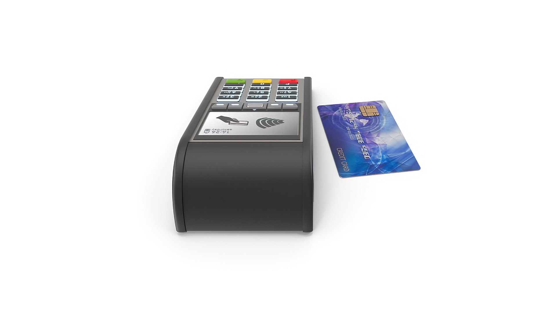POS Machine And Credit Card 3D Model - TurboSquid 2030089