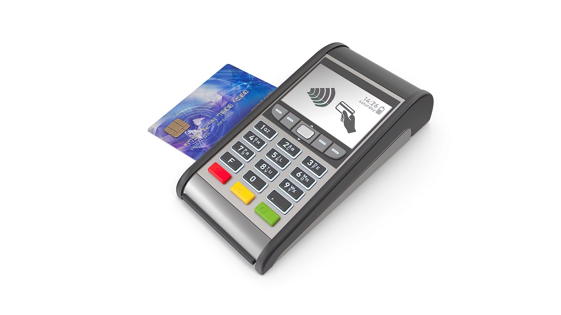 POS Machine And Credit Card 3D Model - TurboSquid 2030089