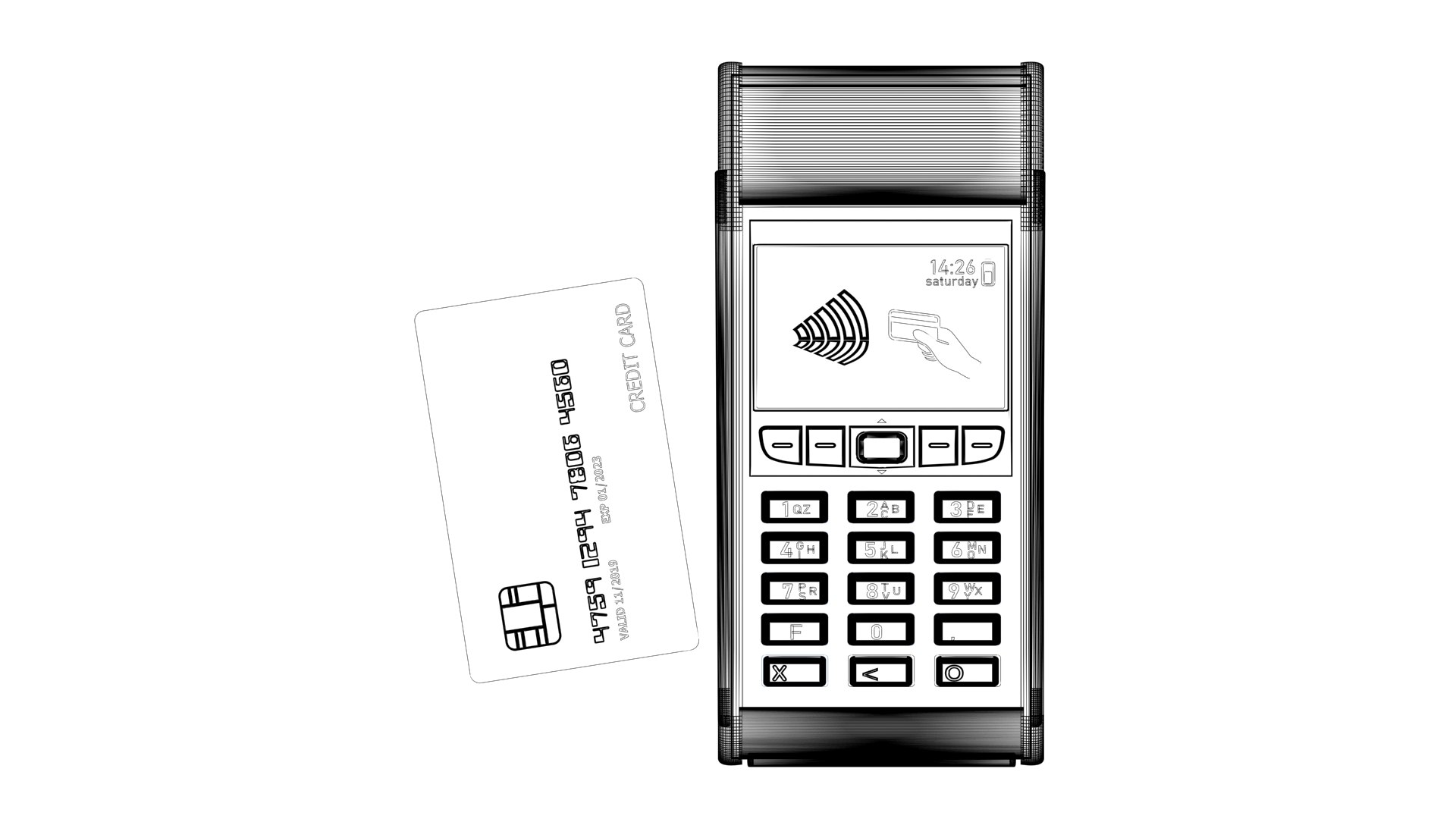 POS Machine And Credit Card 3D Model - TurboSquid 2030089