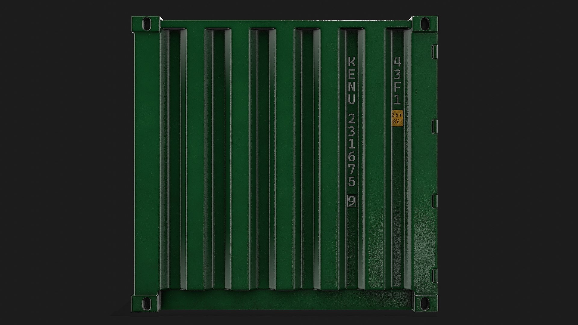 10ft Shipping Container - Green 3D - TurboSquid 2149592