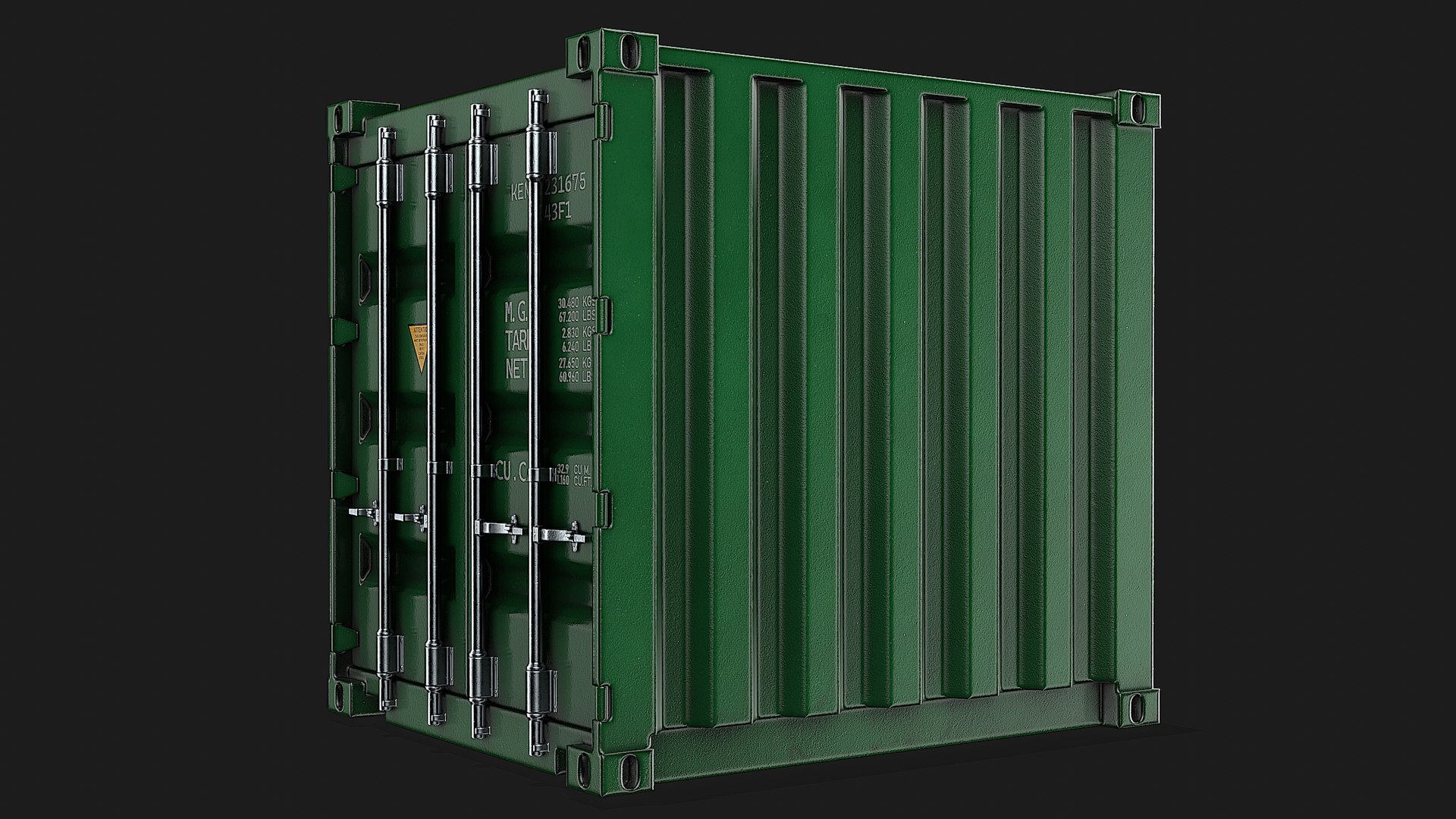10ft Shipping Container - Green 3D - TurboSquid 2149592