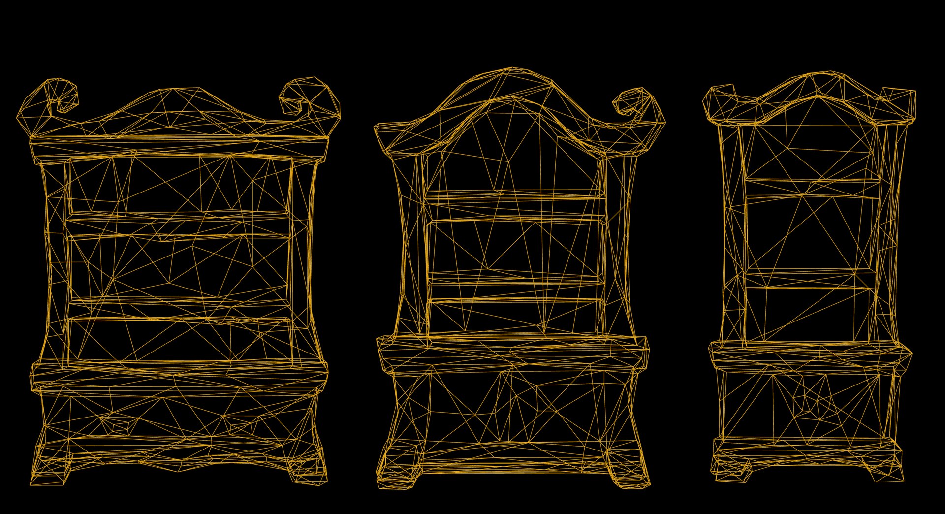 3D Stylized Fantasy RPG Shelf Shelves Drawer Cupboard Cabinet Model ...