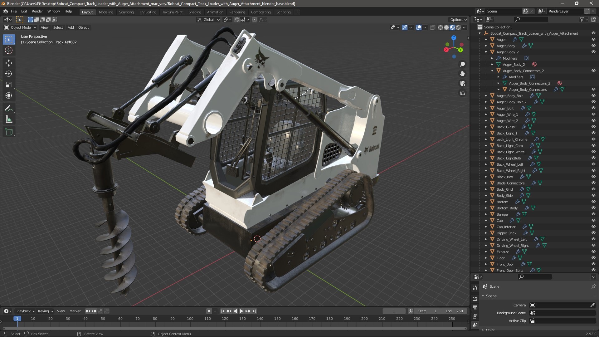 Bobcat Compact Track Loader With Auger Attachment 3D Model - TurboSquid ...