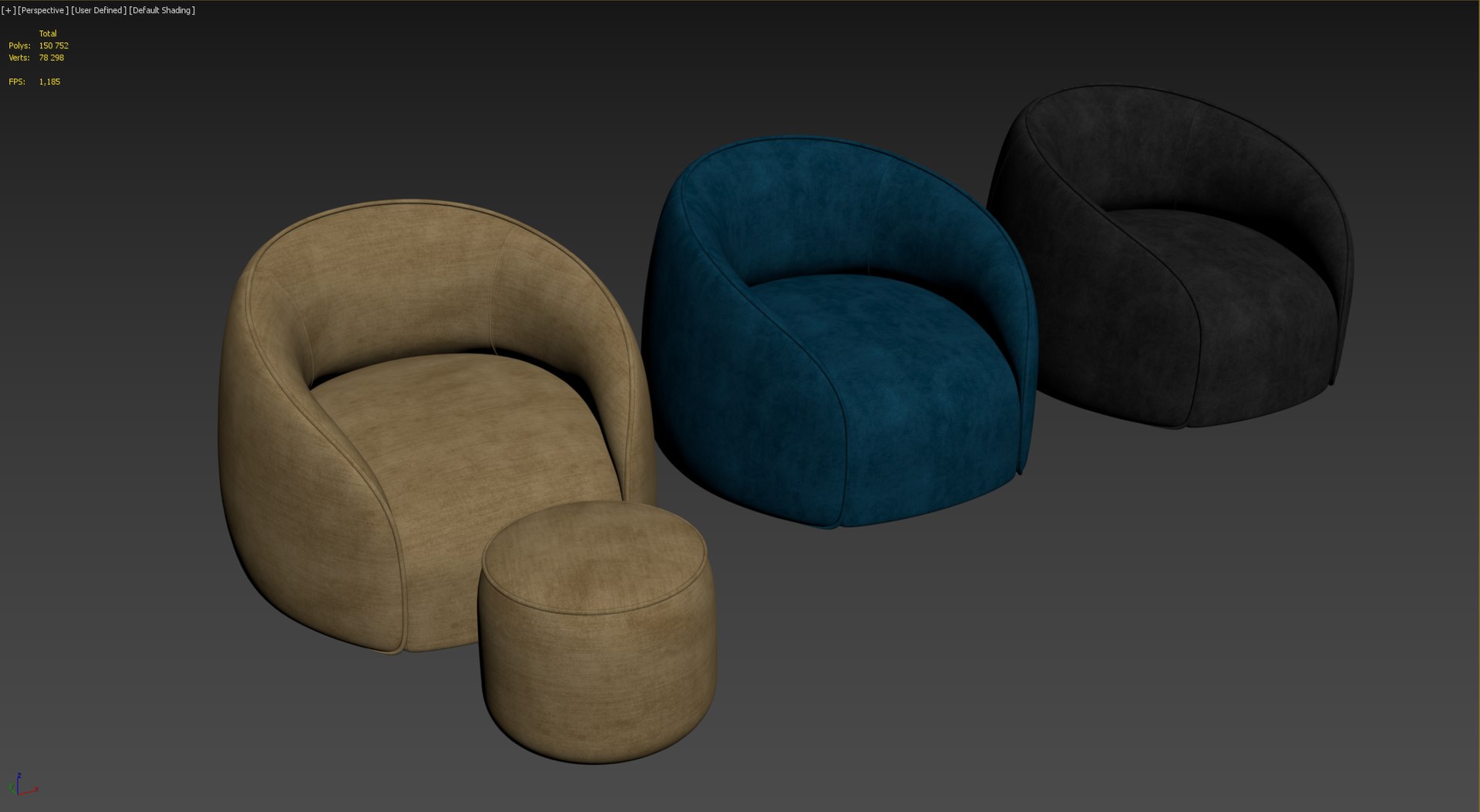 Baloo Armchair Alivar 3D Model - TurboSquid 1626070
