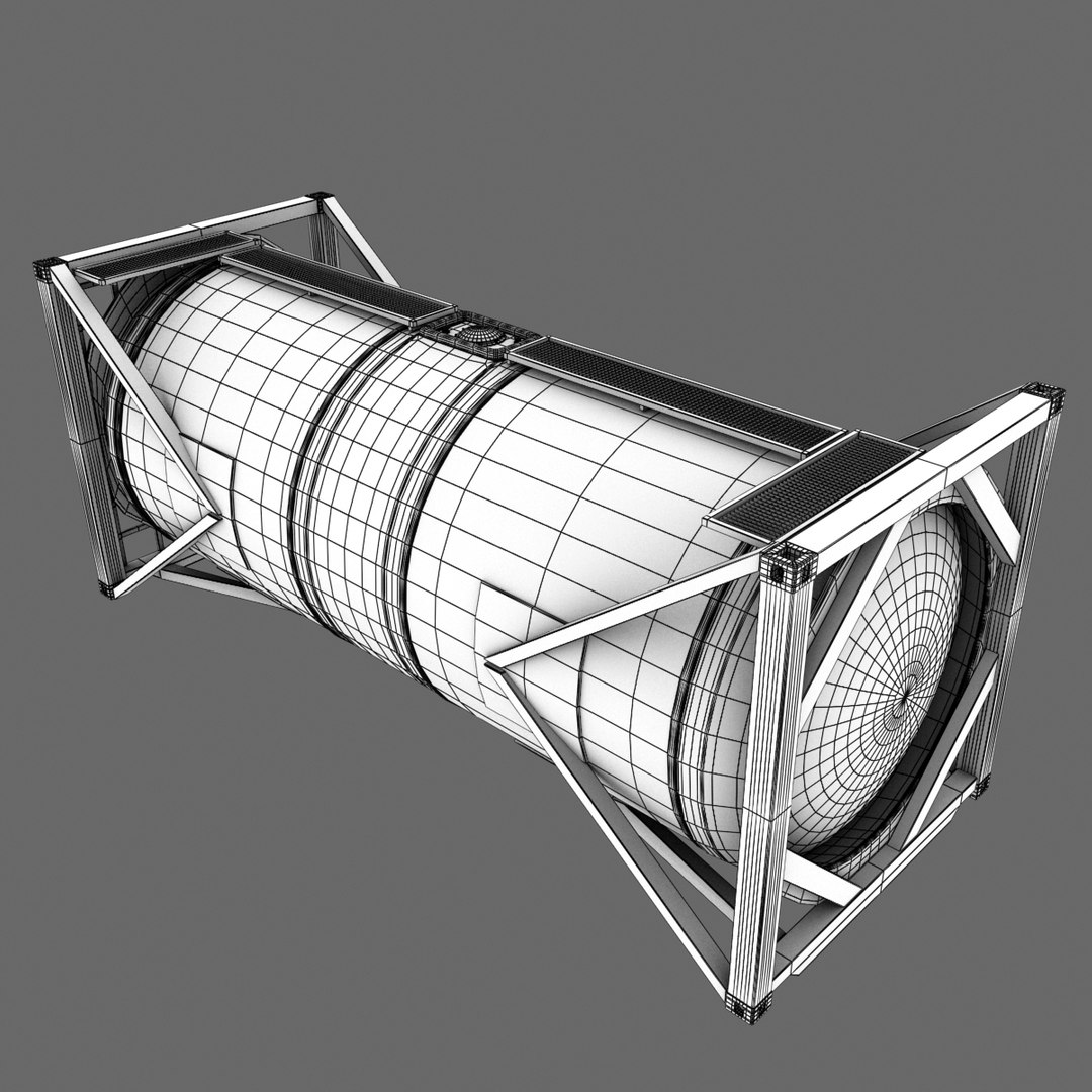 3d model iso tank shipping container