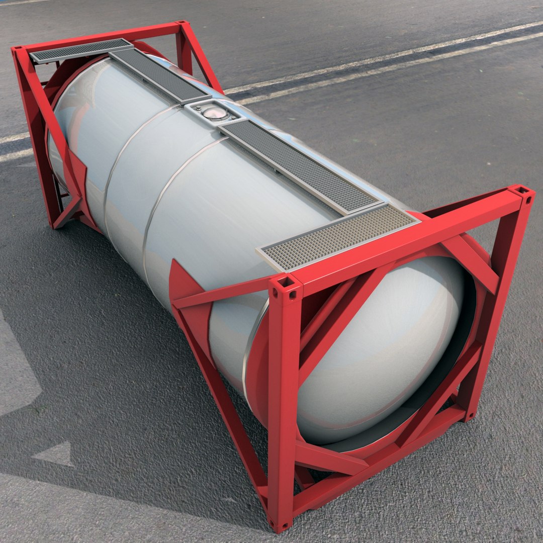 3d model iso tank shipping container