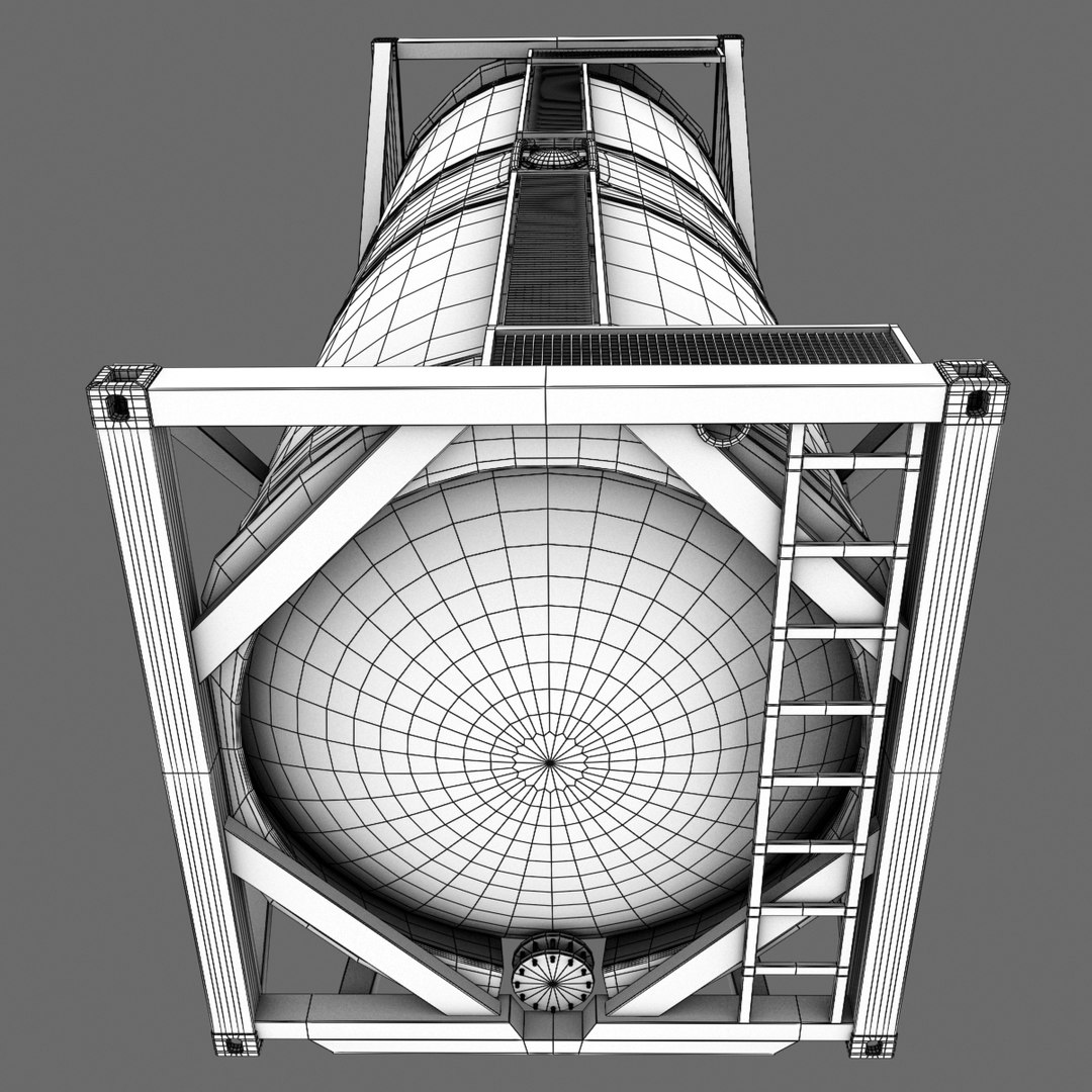 3d model iso tank shipping container
