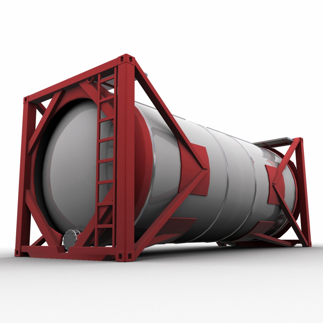 3d model iso tank shipping container