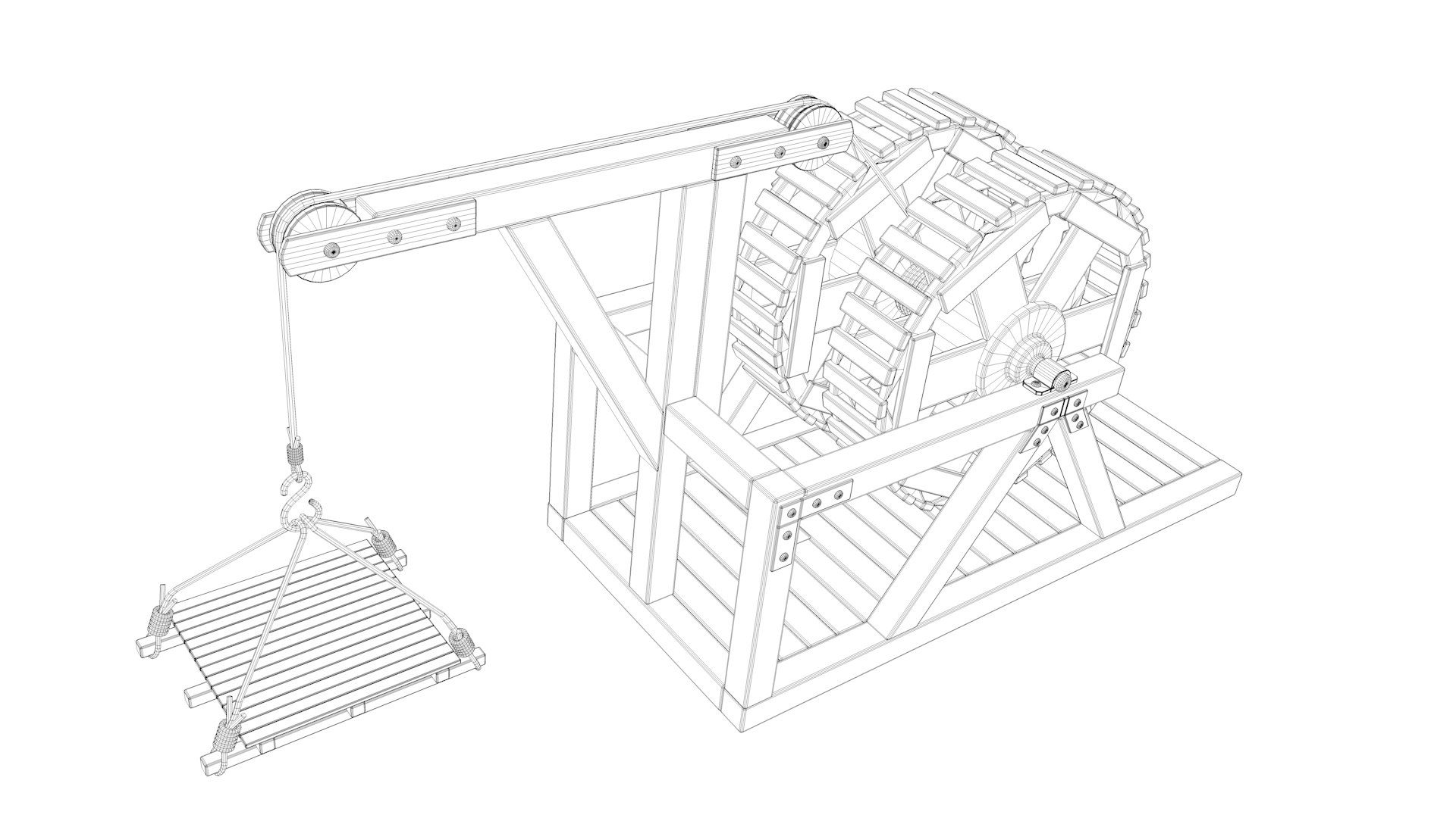 3D Wooden Crane Collection Model - TurboSquid 1978167