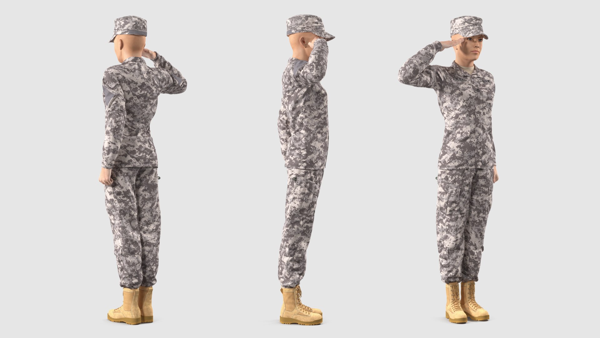 Female soldier military acu 3D model - TurboSquid 1697018