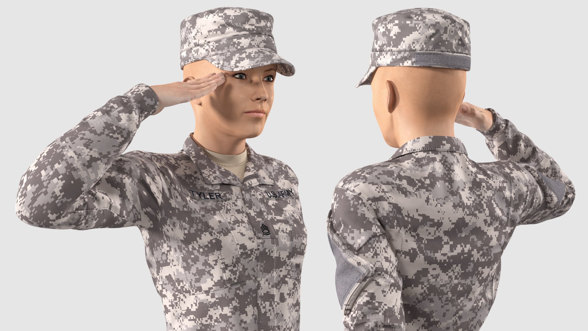 Female Soldier Military Acu 3D Model - TurboSquid 1697018