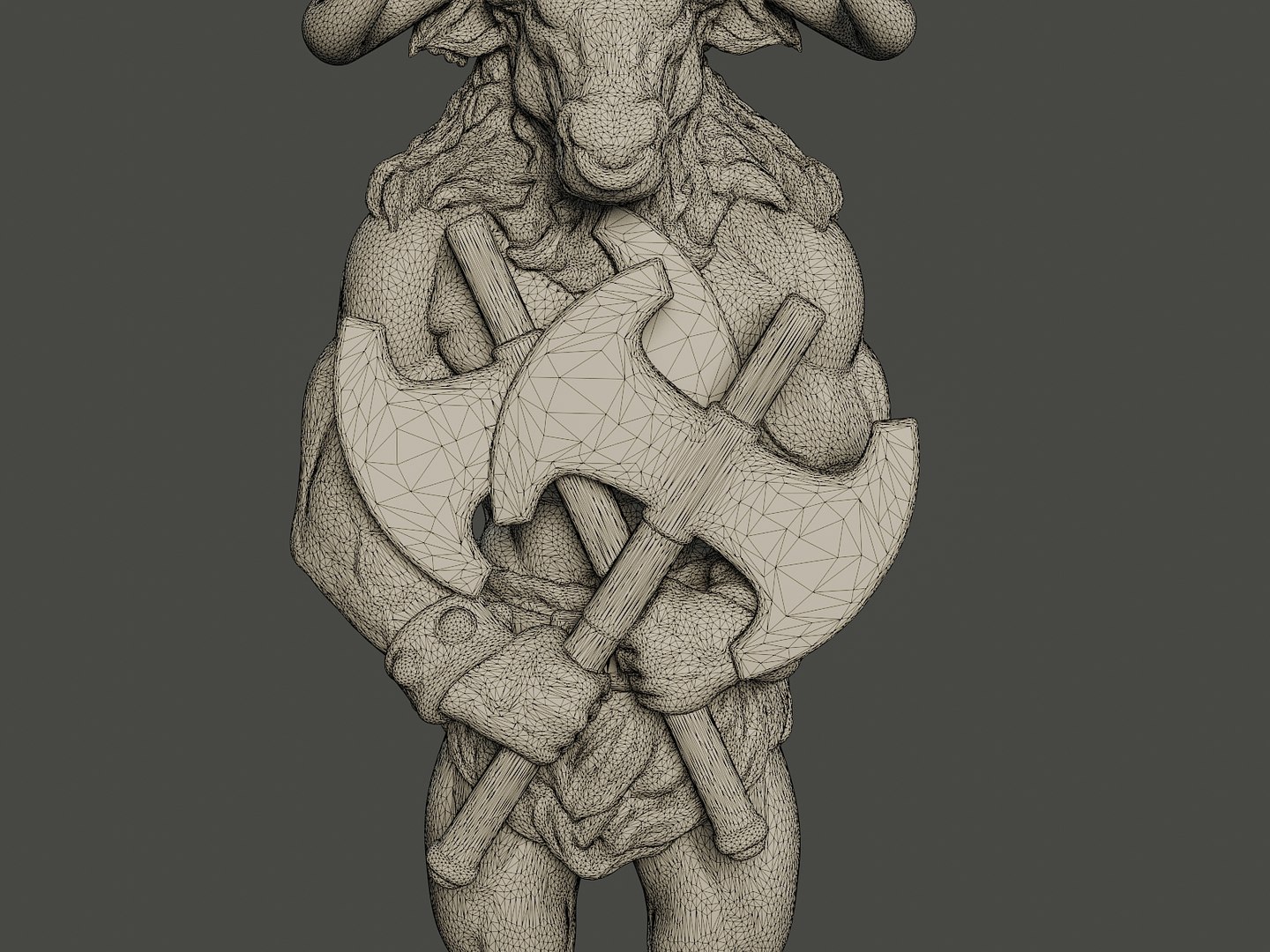 Minotaur Warrior Guard Axes 3D Model - TurboSquid 1460101