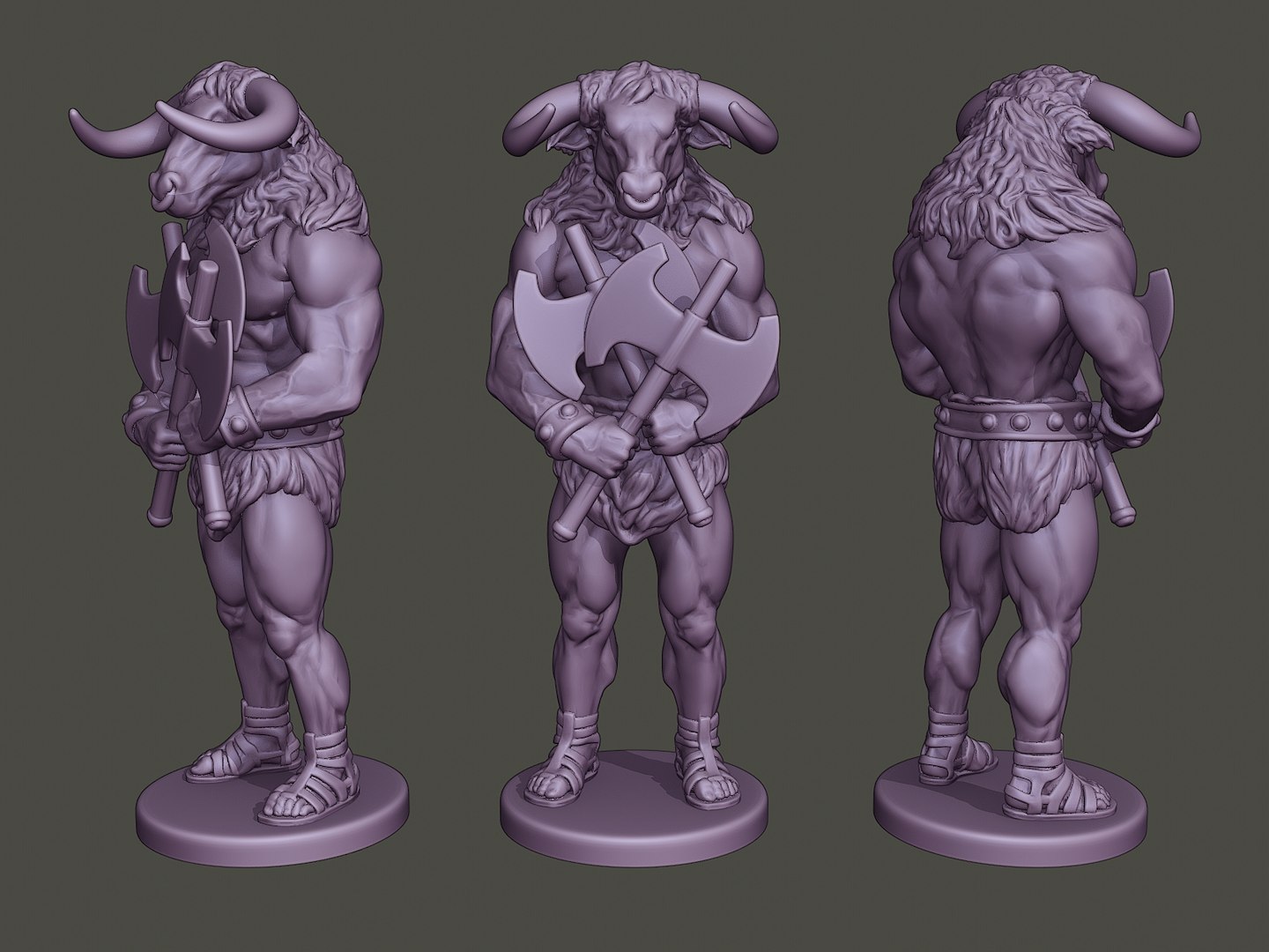 Minotaur Warrior Guard Axes 3D Model - TurboSquid 1460101