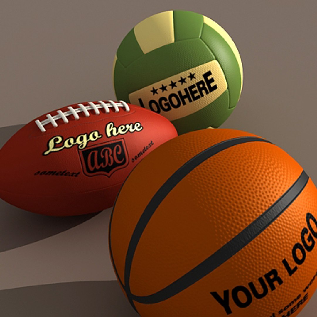 3dsmax Sport Balls Logos