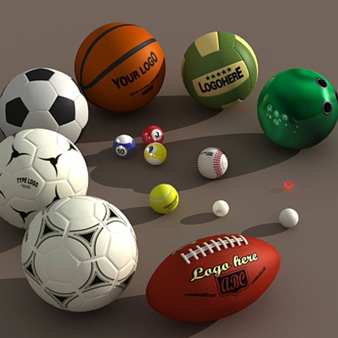 3dsmax Sport Balls Logos