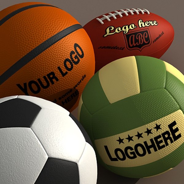 3dsmax sport balls logos