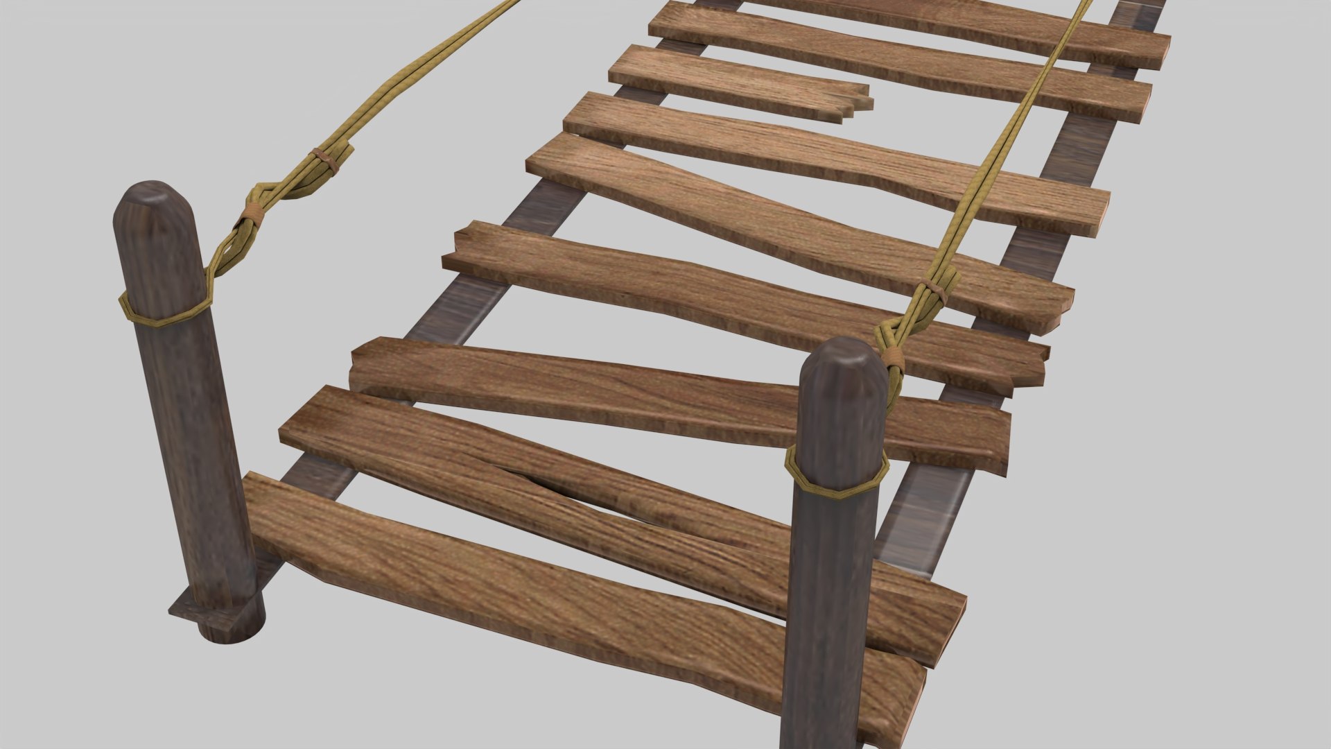 3D Plank Enchanting Wooden Bridge Model - TurboSquid 2235860
