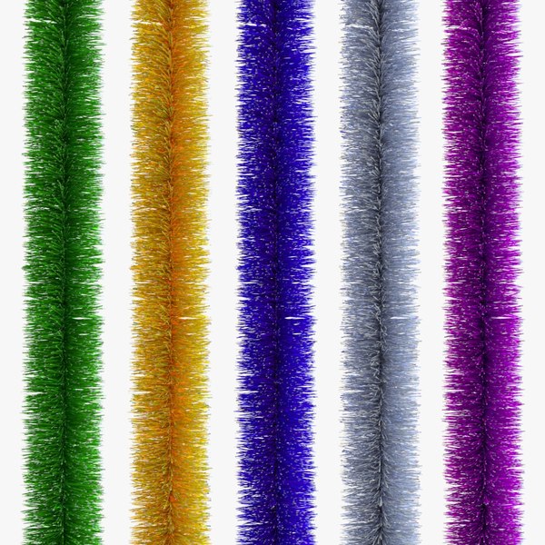 3D christmas tinsel set model - TurboSquid 1208610