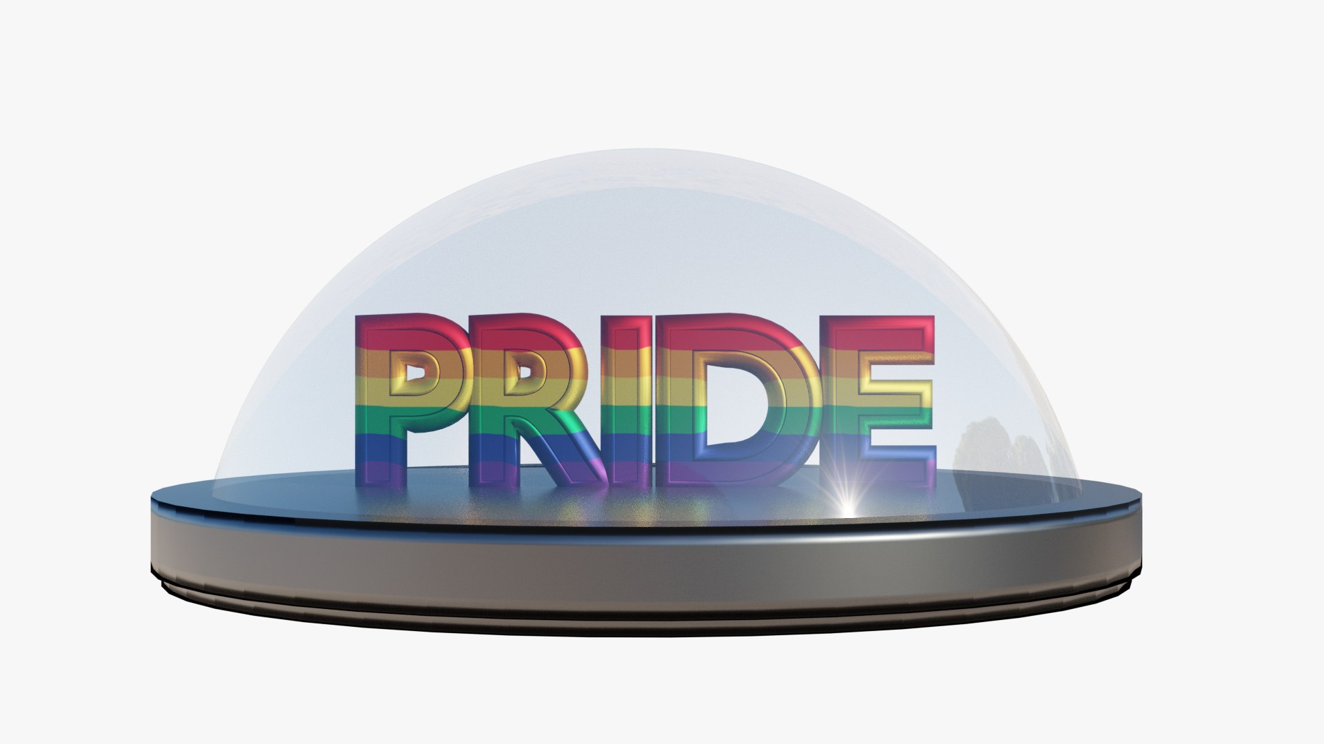 LGBT Pride In A Glass Dome - Metallic 3D Model - TurboSquid 1892450