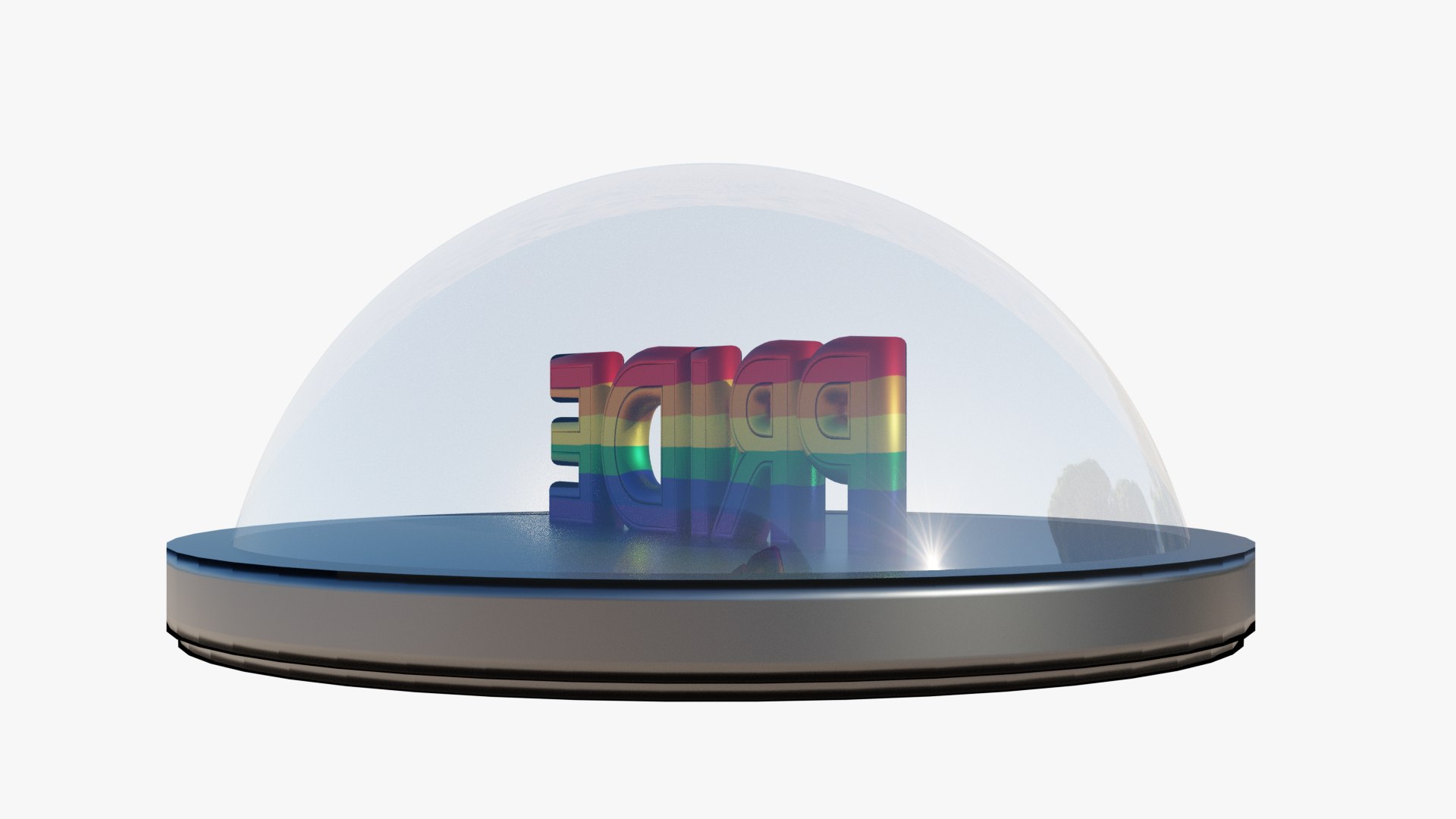 LGBT Pride In A Glass Dome - Metallic 3D Model - TurboSquid 1892450