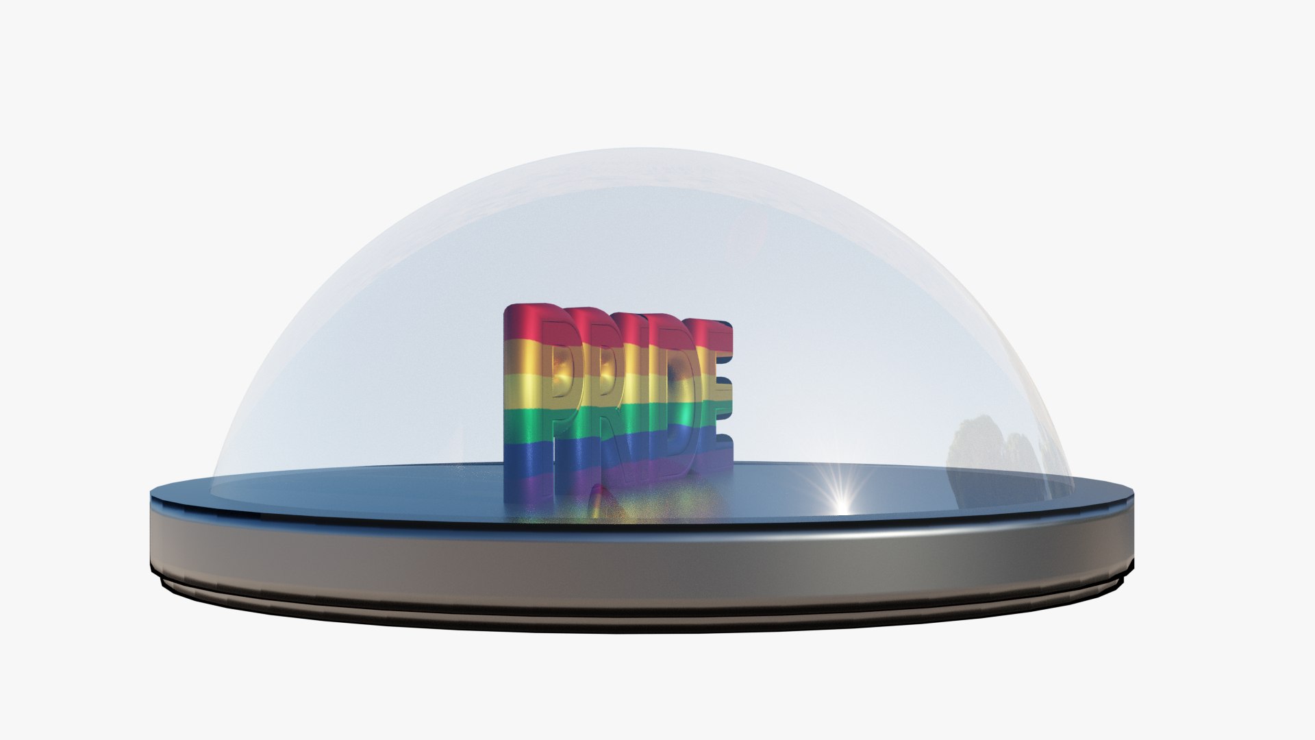 LGBT Pride In A Glass Dome - Metallic 3D Model - TurboSquid 1892450