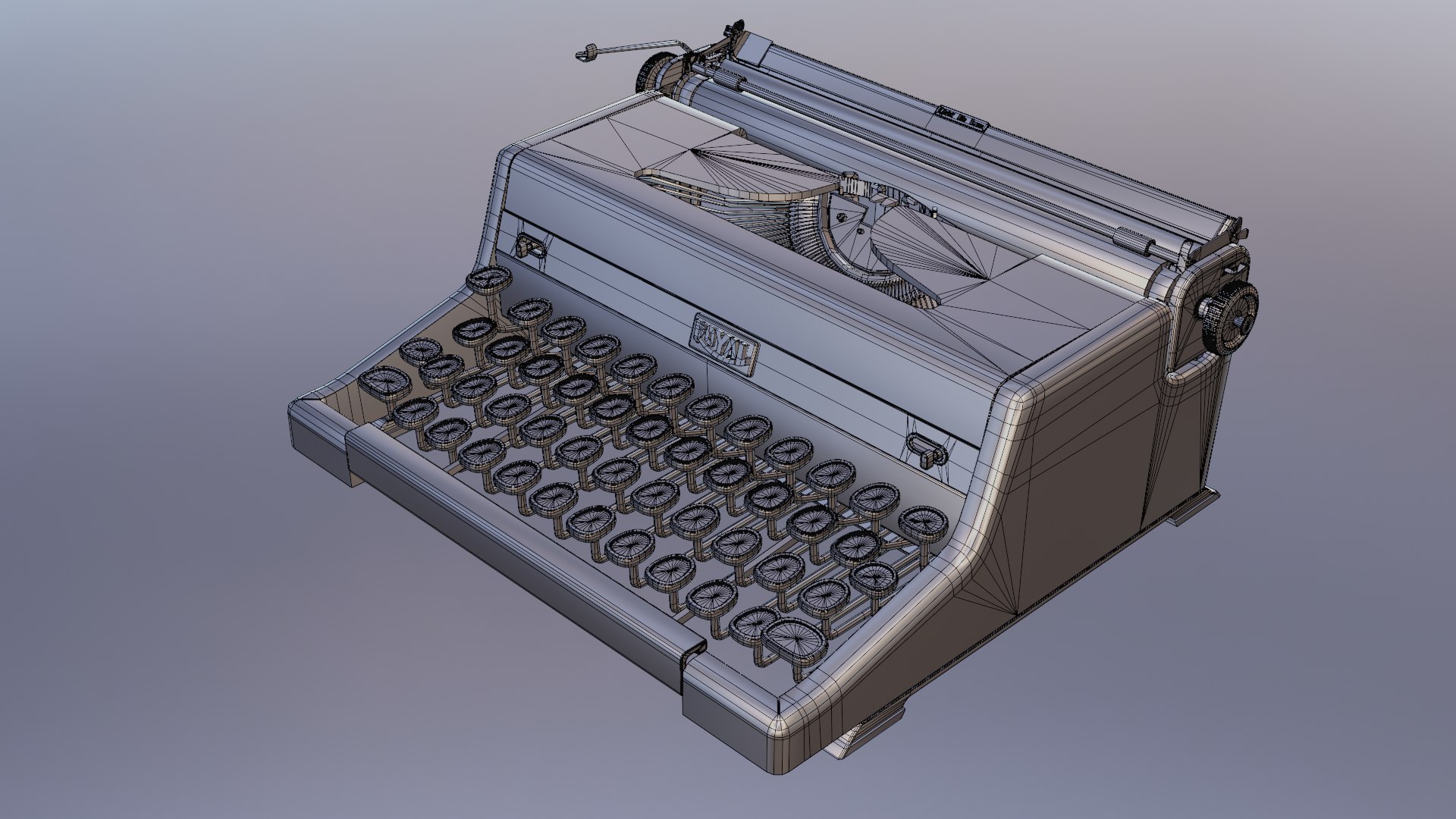 3D Golden ROYAL Typewriter Model - TurboSquid 1798986
