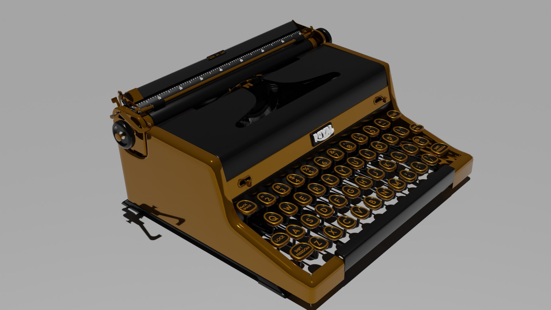 3D Golden ROYAL Typewriter Model - TurboSquid 1798986