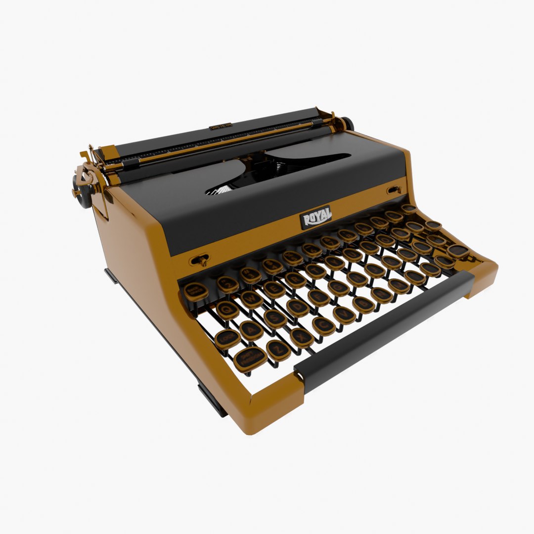 3D Golden ROYAL Typewriter Model - TurboSquid 1798986