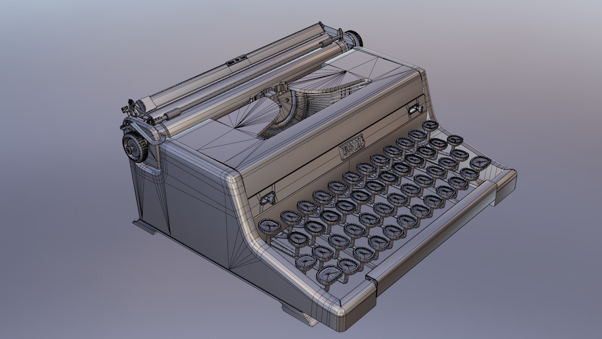 3D Golden ROYAL Typewriter Model - TurboSquid 1798986