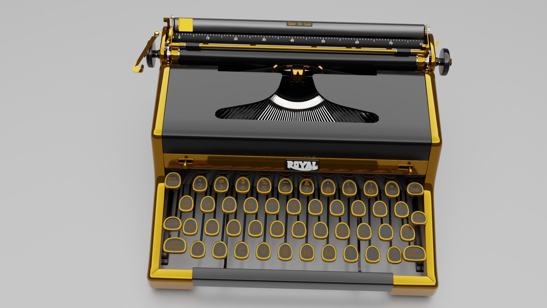 3D Golden ROYAL Typewriter Model - TurboSquid 1798986