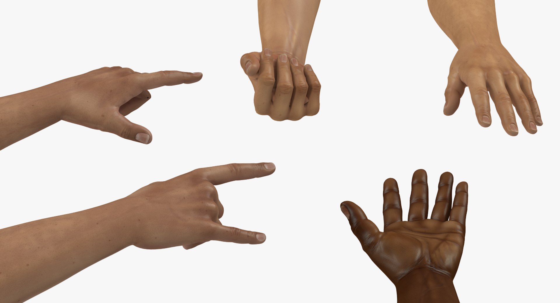 Rigged man hands 3D model - TurboSquid 1196052