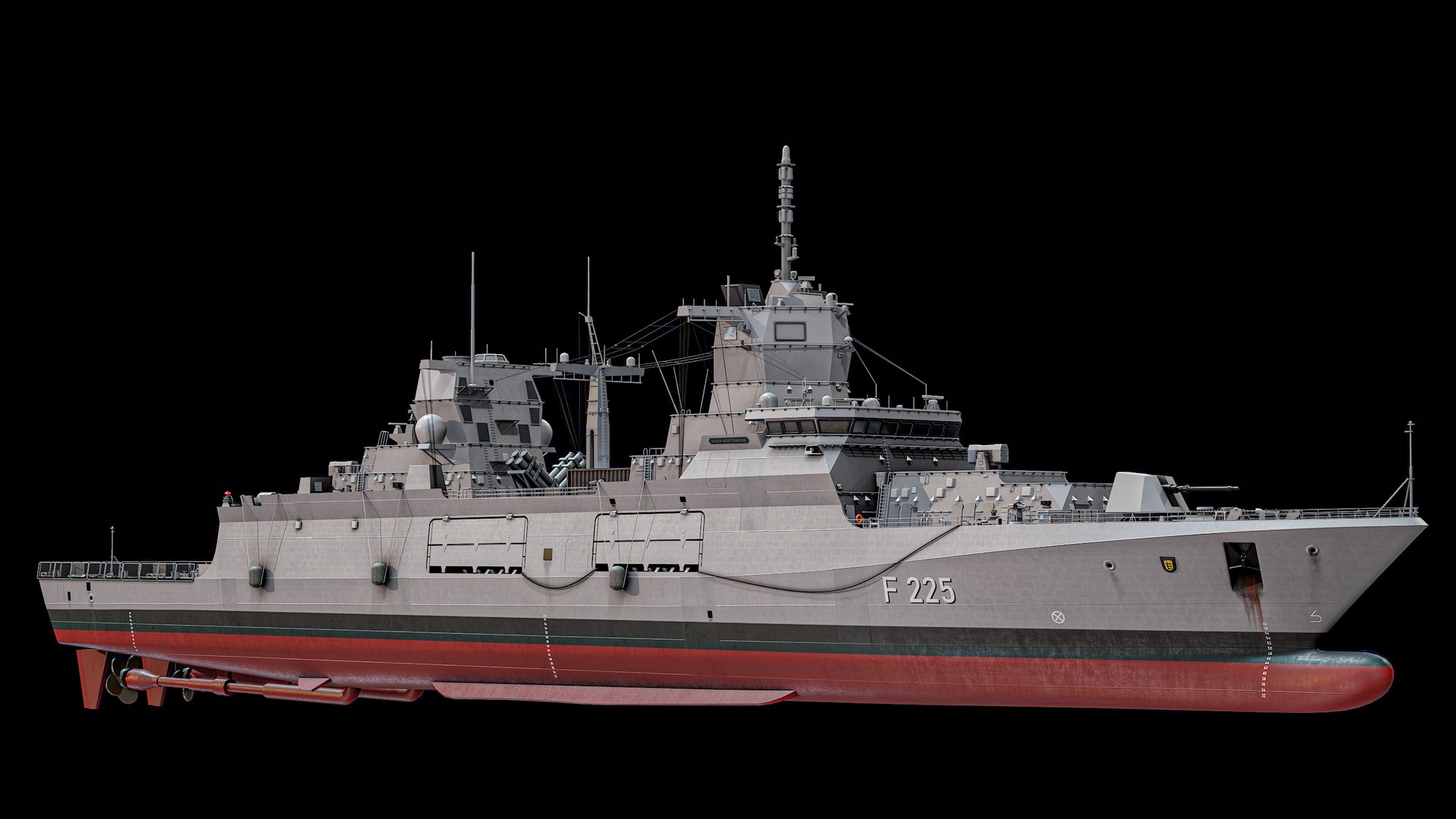 F125 Baden Wuerttemberg Class Frigate PBR 3D - TurboSquid 2419487