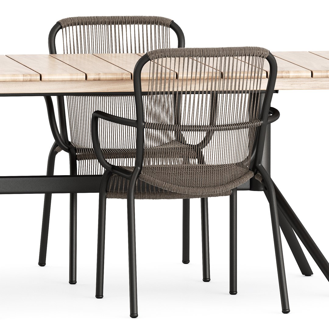 Loop dining chair and dining table 3D - TurboSquid 1998913