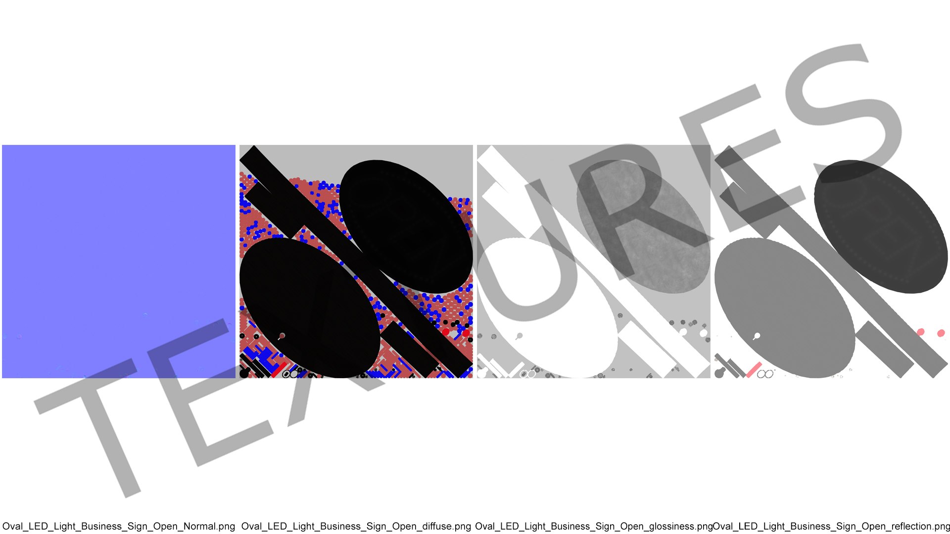 Oval LED Light Business Sign Open OFF 3D - TurboSquid 2108564