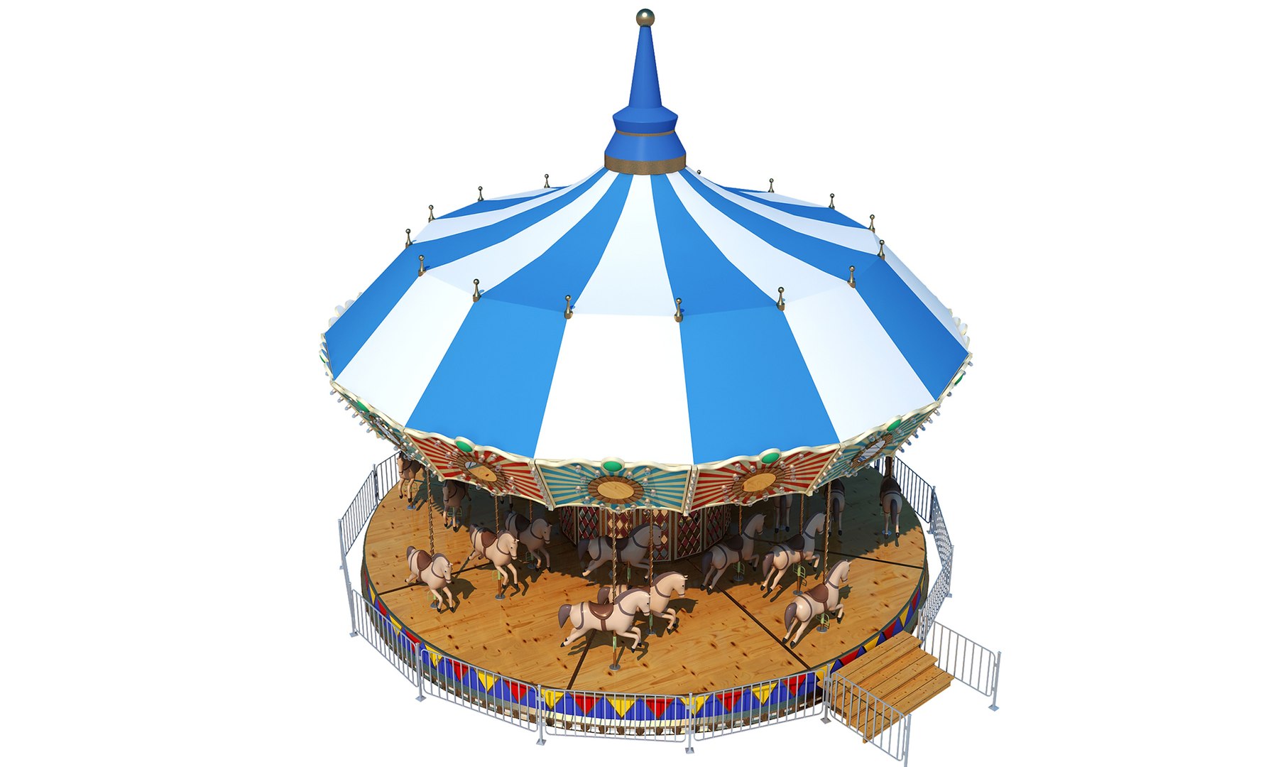 Carousel Toys Horse Model - TurboSquid 1638149