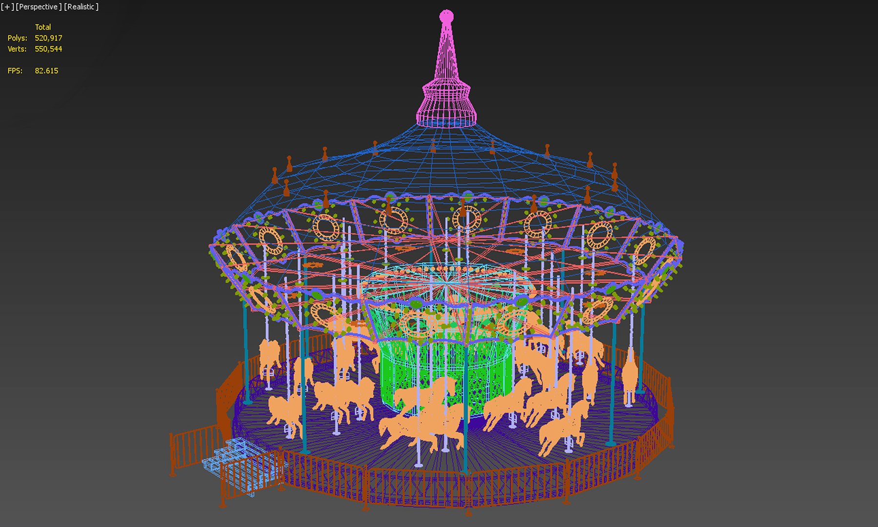 Carousel Toys Horse Model - TurboSquid 1638149