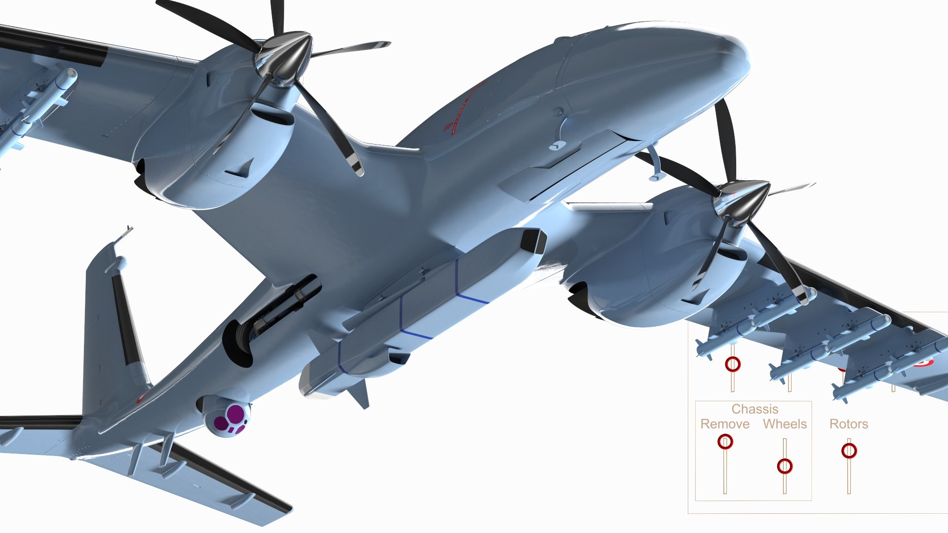 3D model Tactical Aerial Combat Drone Rigged - TurboSquid 2137116