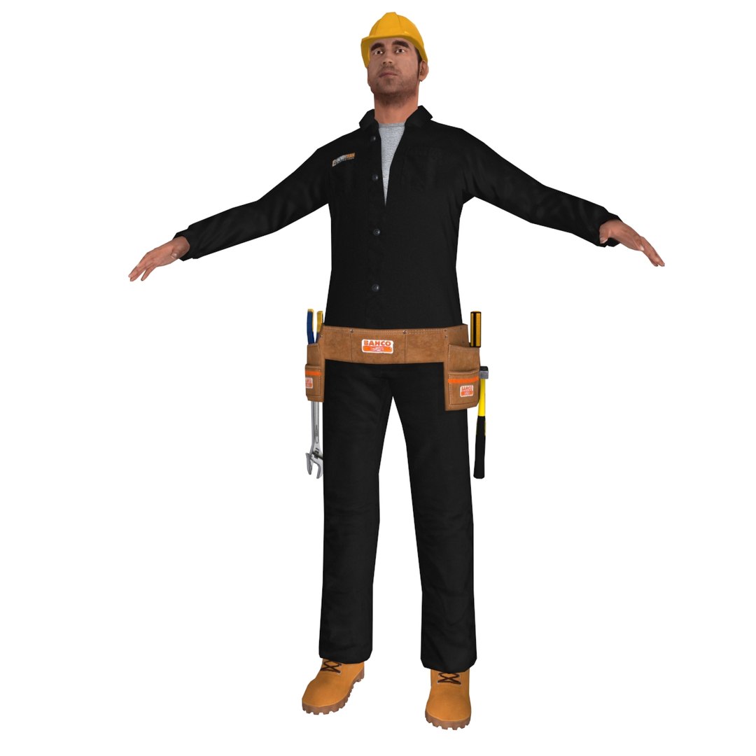 3d max workers man