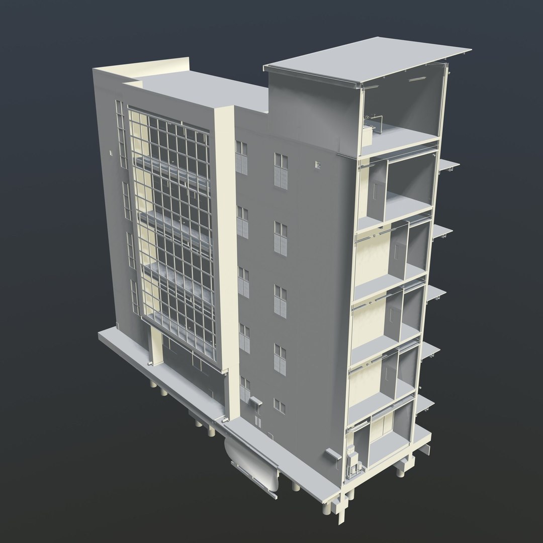 Building in section cut 3D model - TurboSquid 2070189