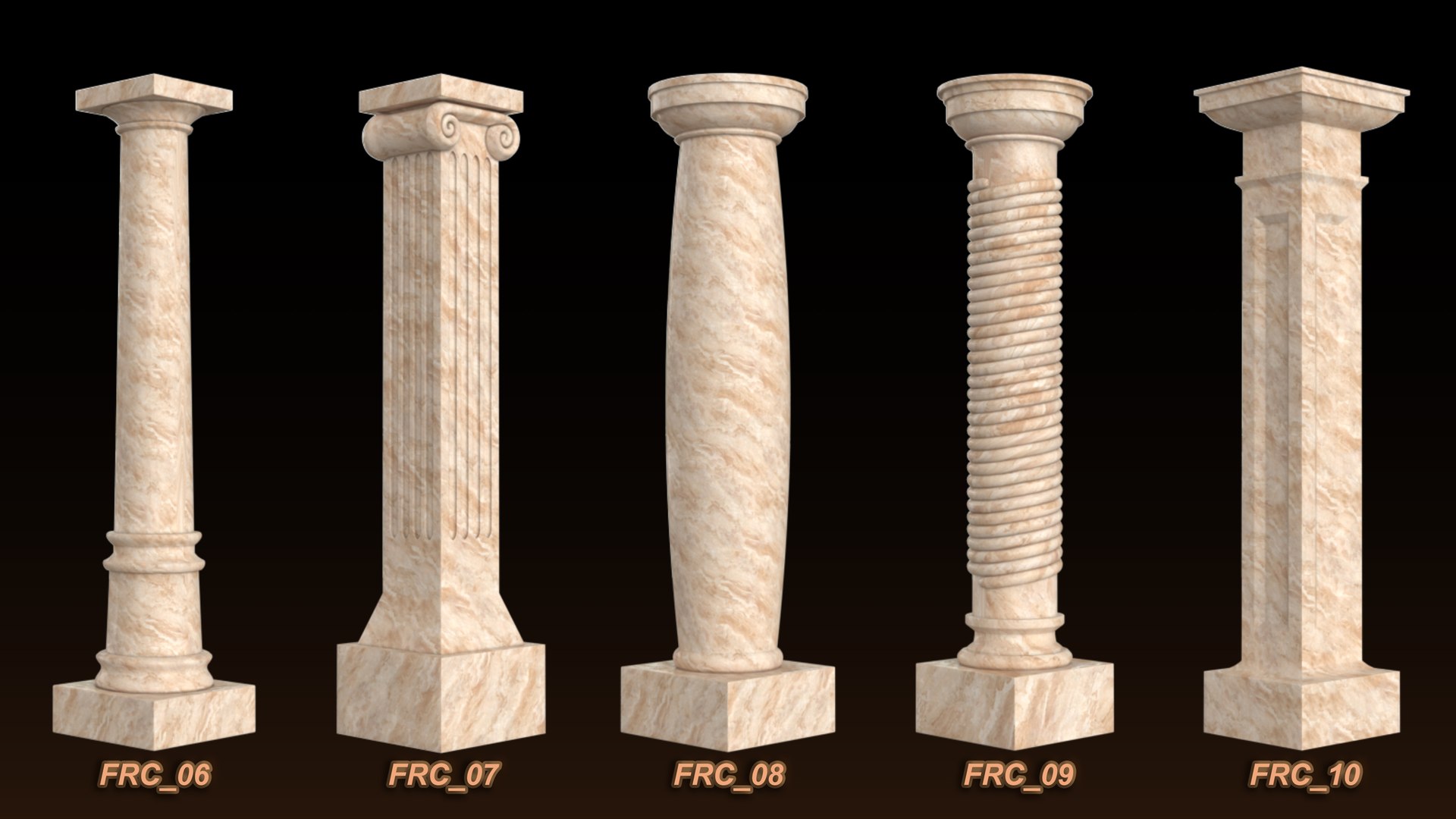 3D 25 Roman Column 3D Model Basemesh - TurboSquid 2382491