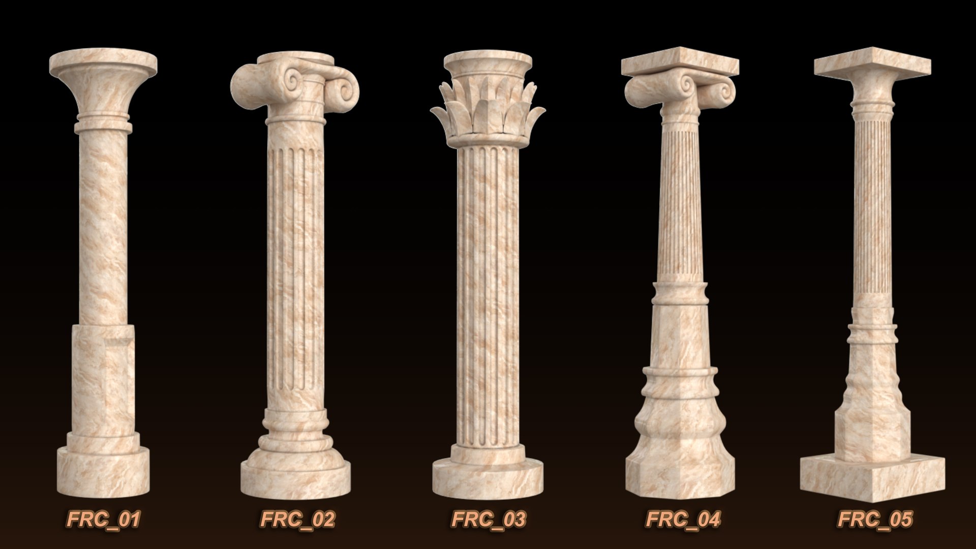 3D 25 Roman Column 3D Model Basemesh - TurboSquid 2382491