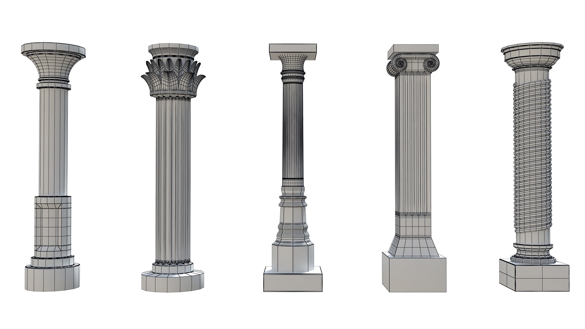 3D 25 Roman Column 3D Model Basemesh - TurboSquid 2382491