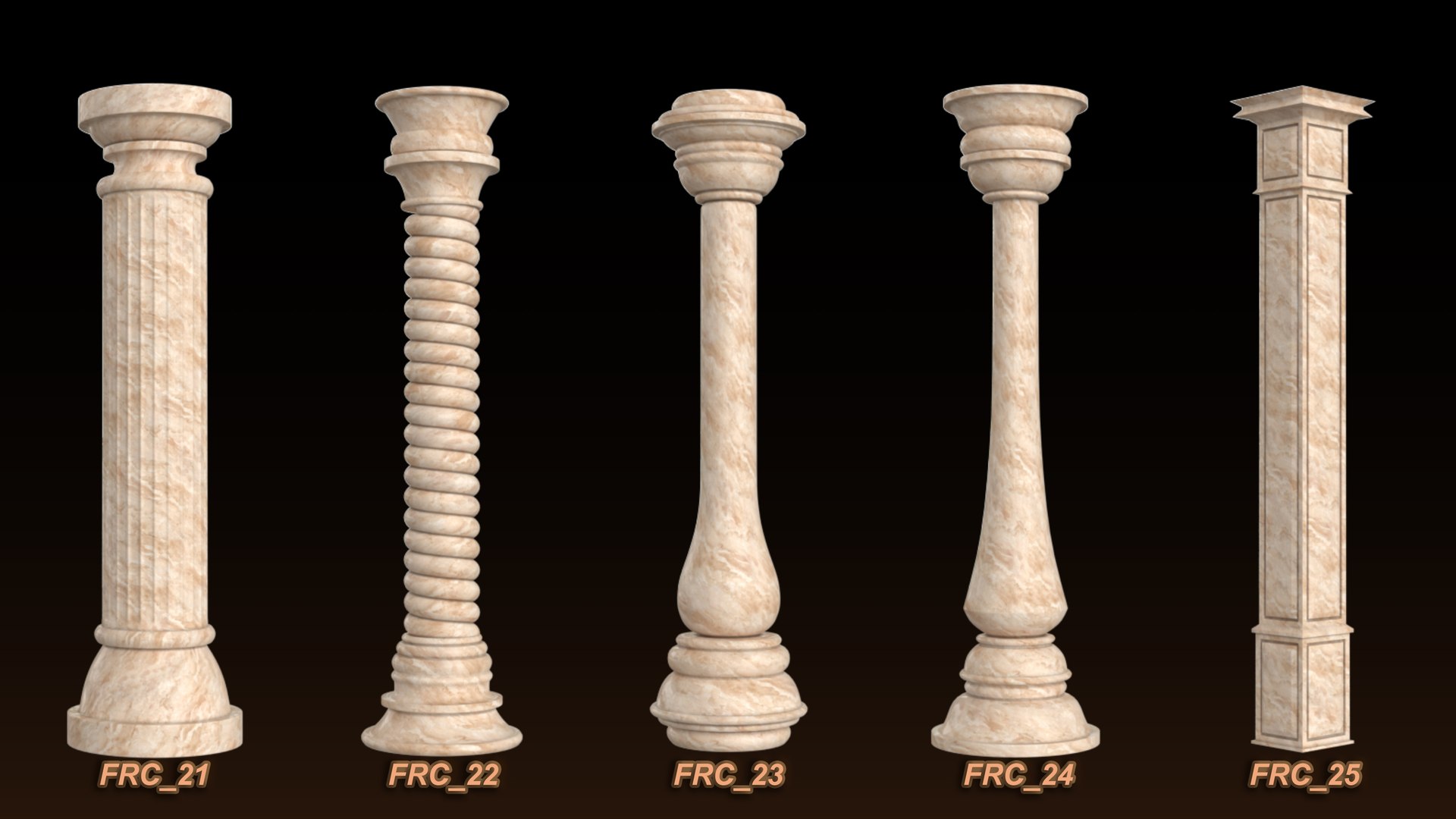 3D 25 Roman Column 3D Model Basemesh - TurboSquid 2382491
