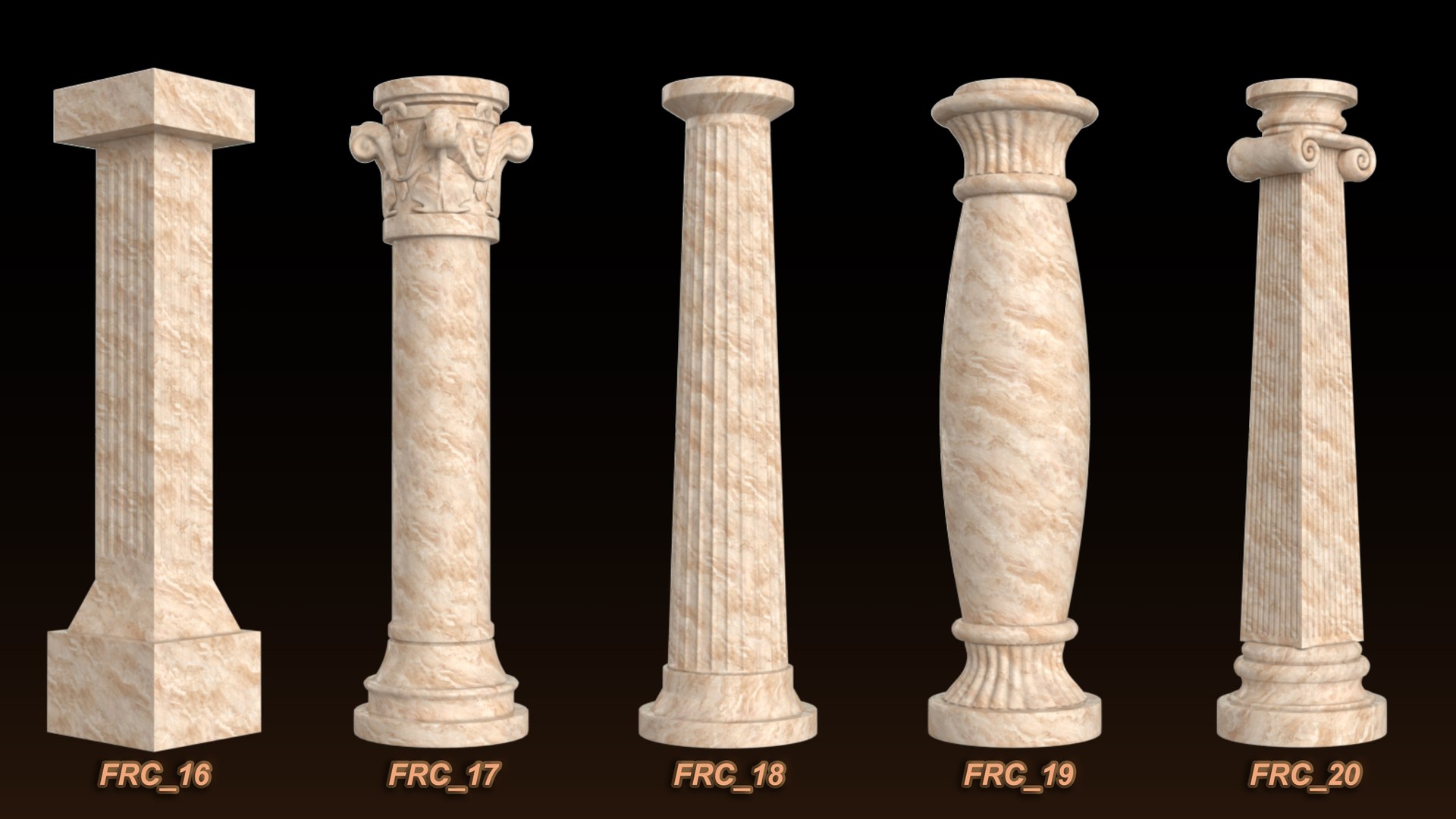 3D 25 Roman Column 3D Model Basemesh - TurboSquid 2382491