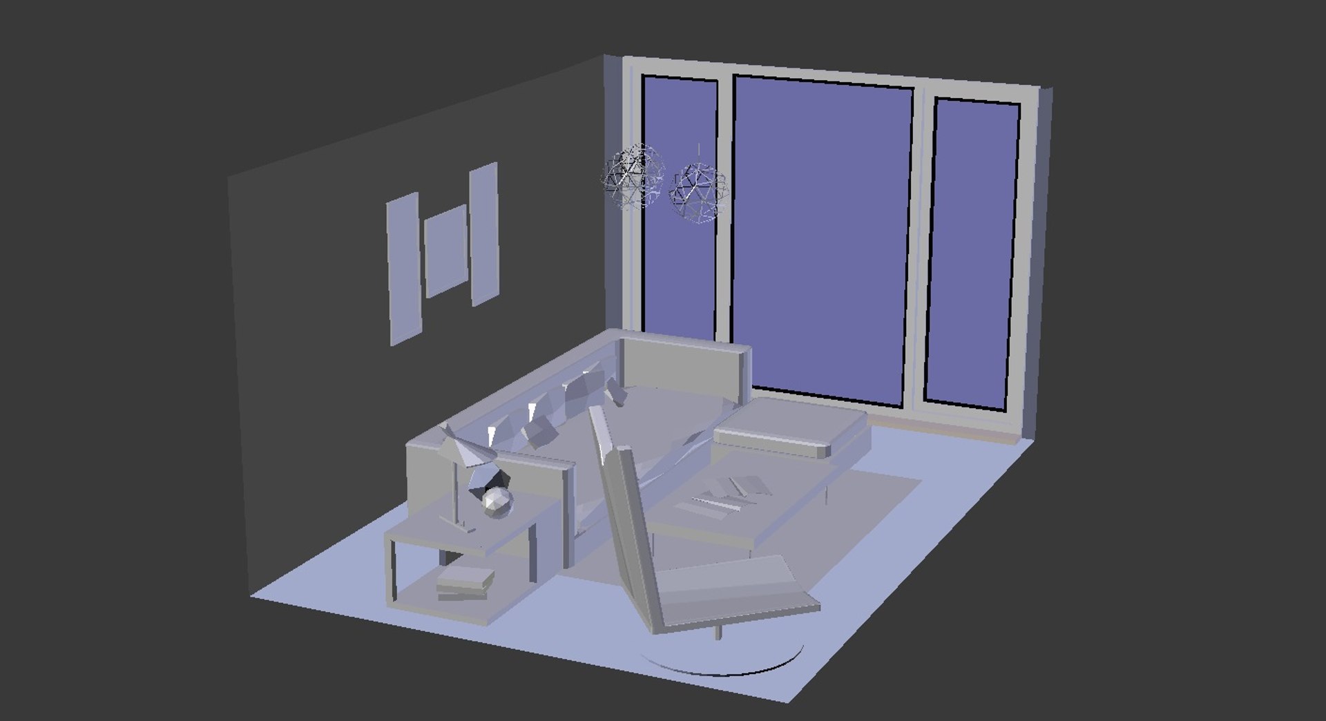 3D Living Room Low-poly Interior Model - TurboSquid 1357637