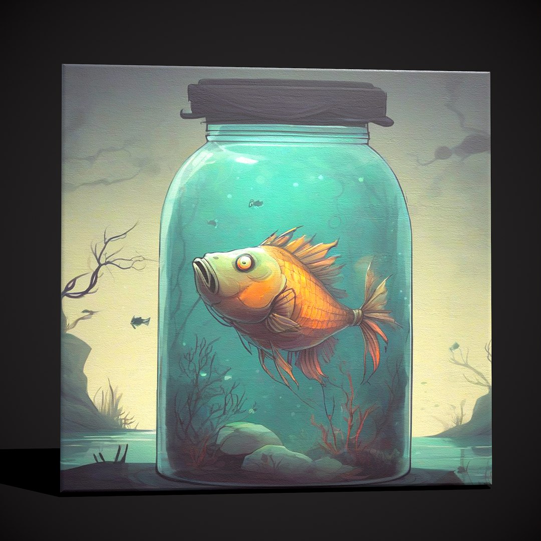 Fish In A Jar Painting Model - TurboSquid 2197142